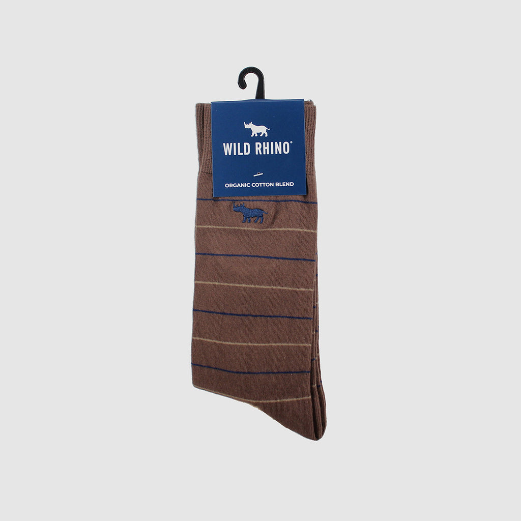 Roy Striped Sock Brown - Wild Rhino Shoes
