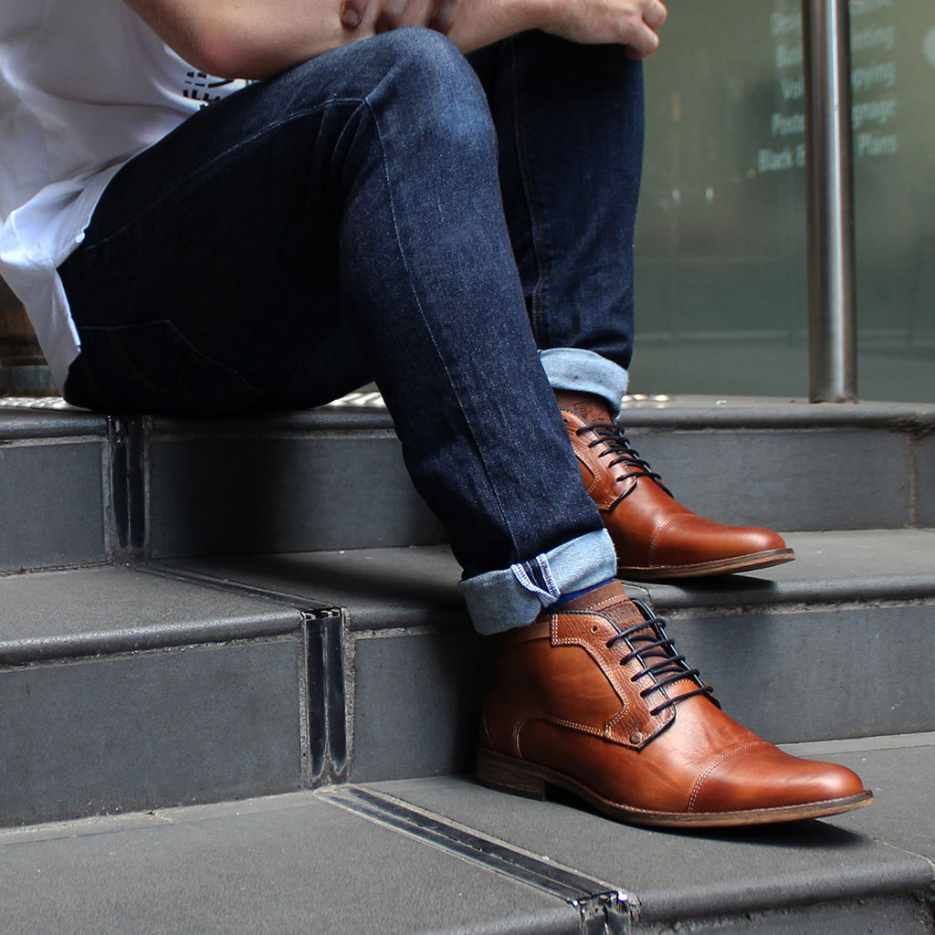 Cheeta Tan - Mens Lace Up Boots - Wild Rhino Shoes